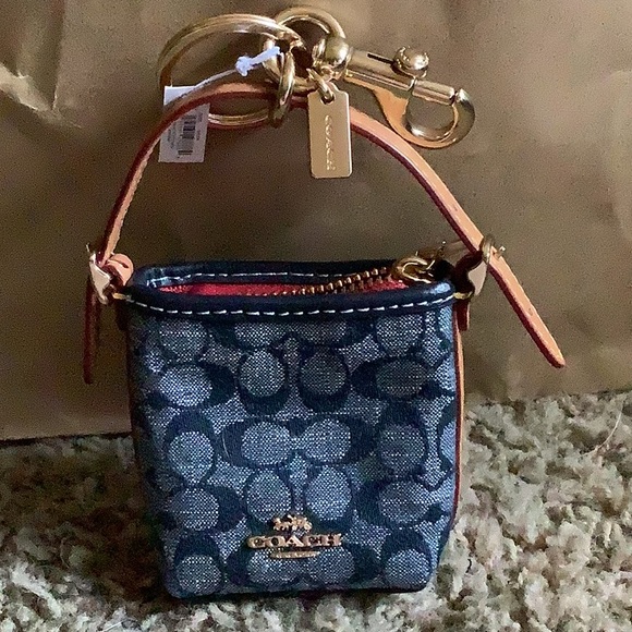 Coach | Accessories | Coach Mini Val Duffle Bag Charm In Signature ...